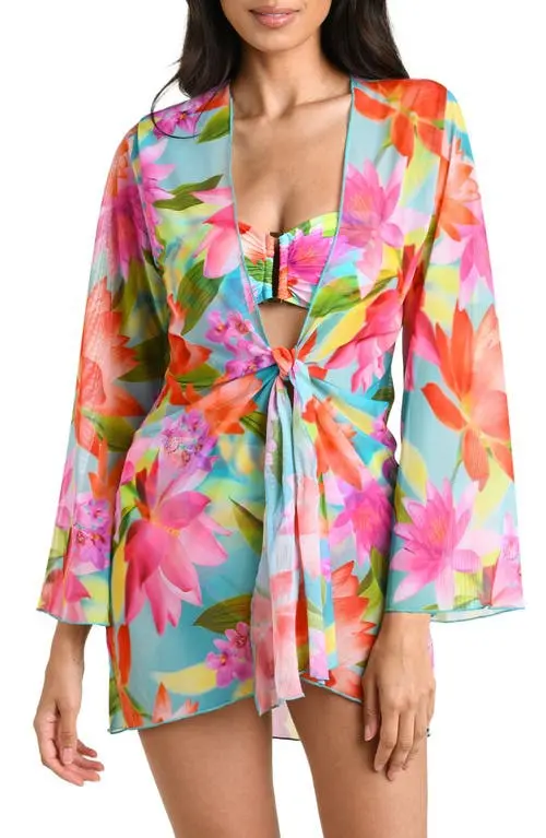La Blanca Sunset Botanica Mini Cover-up - Blue/green Multi