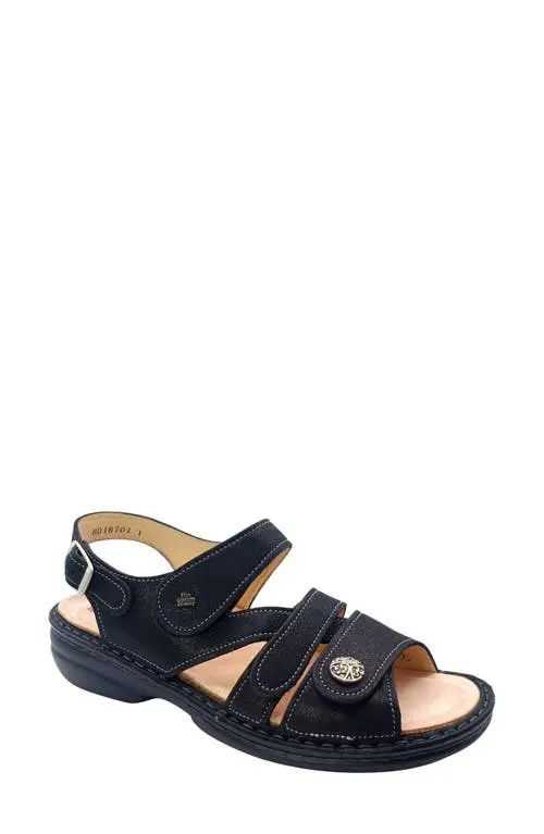 Finn Comfort Gomera Ankle Strap Slide Sandal - Black