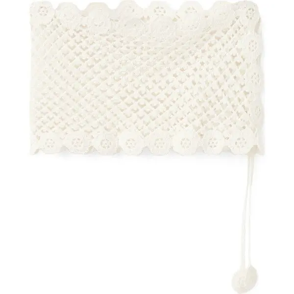 Mango Side Tie Crochet Cover-up Miniskirt