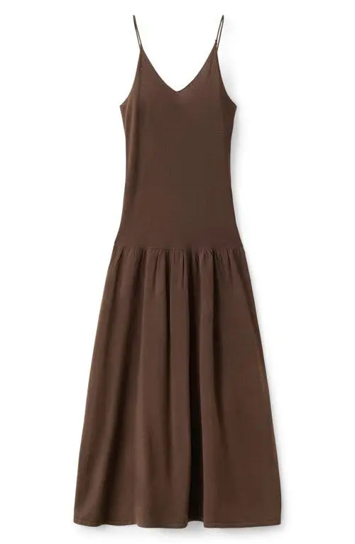 Mango Gathered Sleeveless Midi Dress