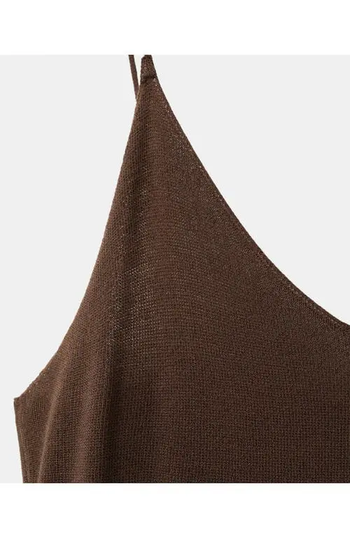 Mango Gathered Sleeveless Midi Dress