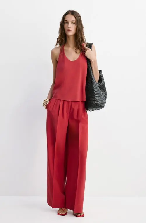 Mango Pleated Wide Leg Pants