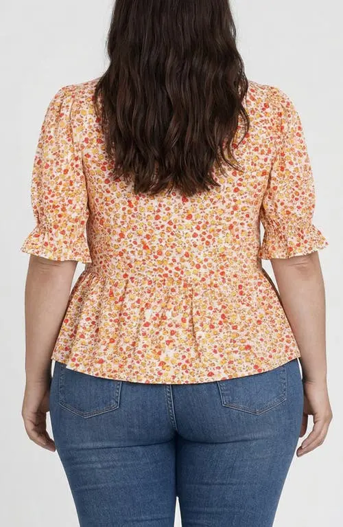 LIVERPOOL Floral Print Peplum Top