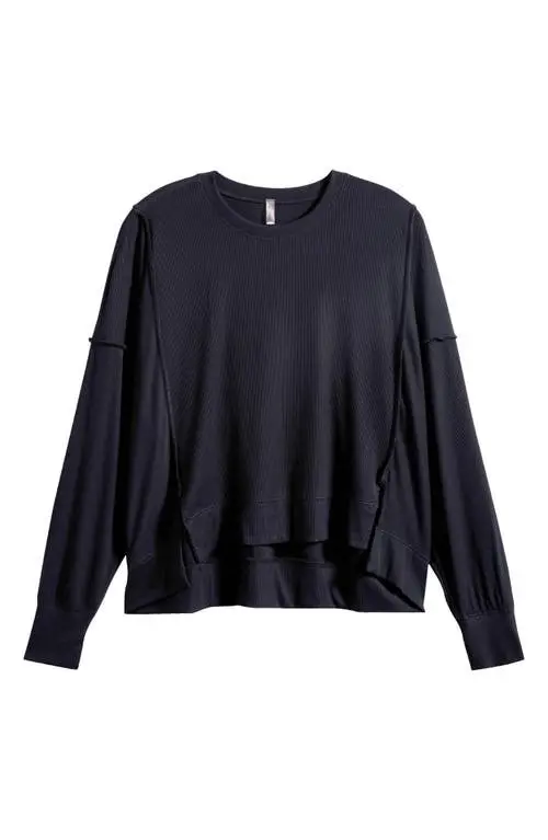 Free People All My Love Long Sleeve Rib T-shirt - Black
