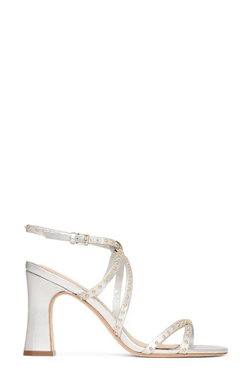 Cinq À Sept Blair Studded Metallic Block Heel Sandals