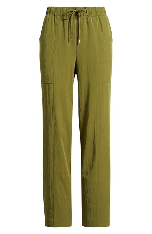 Anne Klein Tie Waist Crop Pants - Bay Leaf