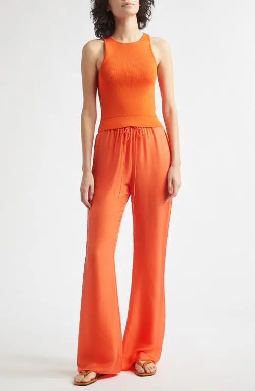 TOCCIN Nela Drawstring Flared Pants - Flame