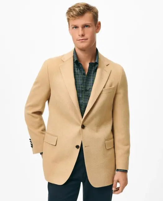 Brooks Brothers Classic Fit Hair Twill 1818 Sport Coat - Camel