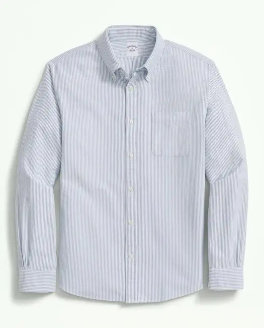 Brooks Brothers Friday Oxford Shirt, Candy Striped | | Small - Blue