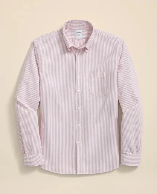 Brooks Brothers Friday Oxford Shirt, Candy Striped | | Small - Red