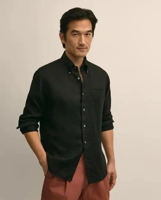 Brooks Brothers Irish Linen Sport Shirt - Black