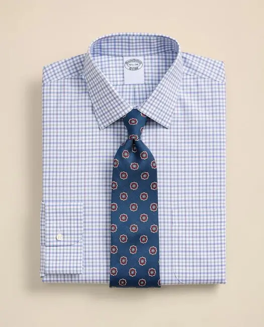Brooks Brothers Stretch Supima Cotton Non-iron Broadcloth Ainsley Collar Multi Check Dress Shirt - Multicolor