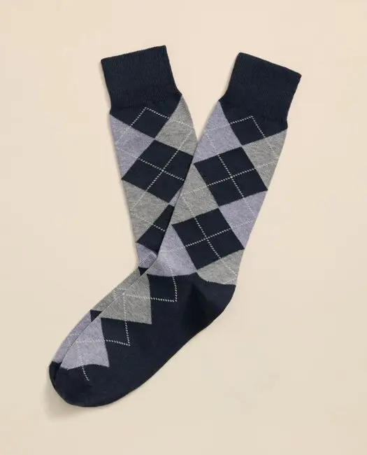 Brooks Brothers S Cotton Blend Argyle Socks - Navy