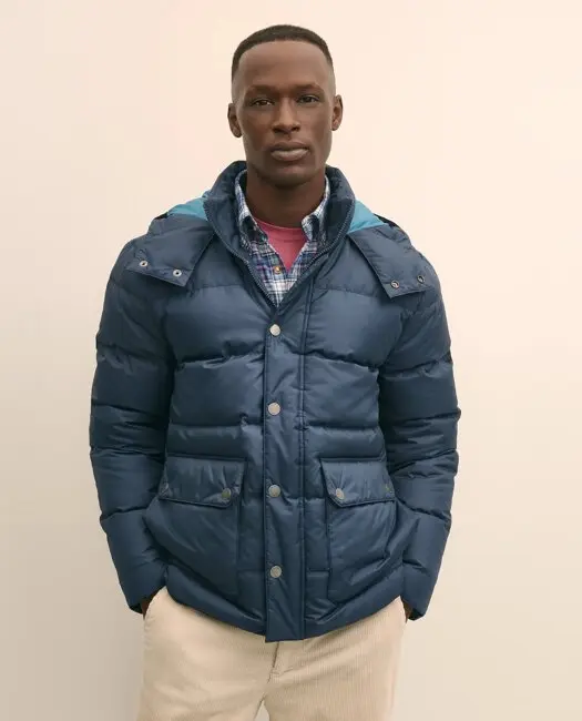 Brooks Brothers S Water-resistant Down Puffer Jacket - Navy