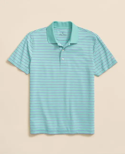 Brooks Brothers Performance Series Stripe Polo Shirt | | Small - Green