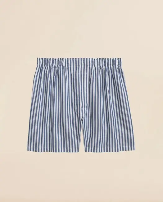 Brooks Brothers Cotton Broadcloth Butcher-stripe Boxers | | Small - Blue