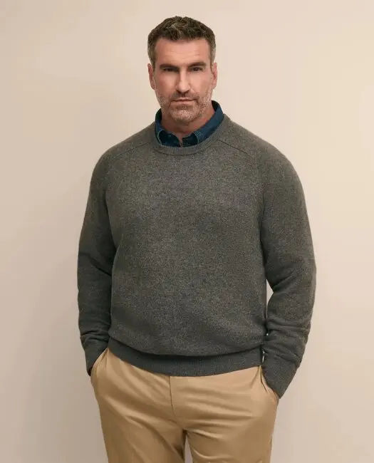 Brooks Brothers 3-ply Cashmere Crewneck Sweater - Grey