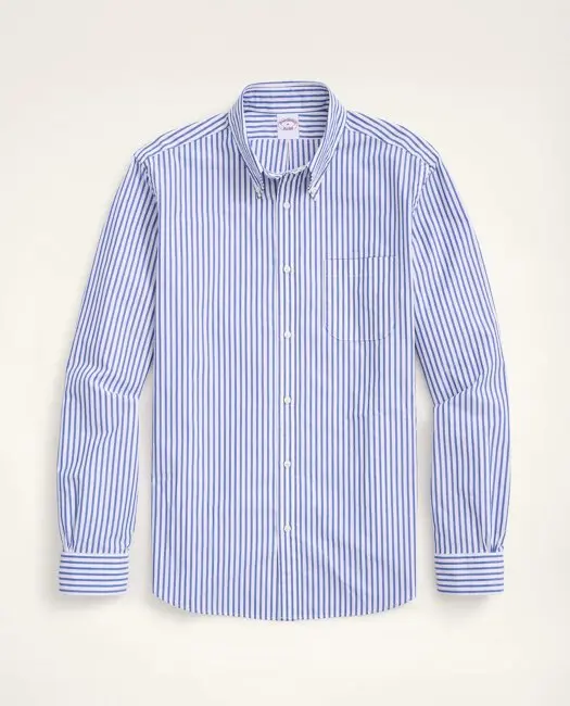 Brooks Brothers Friday Shirt, Poplin Bengal Stripe - Blue