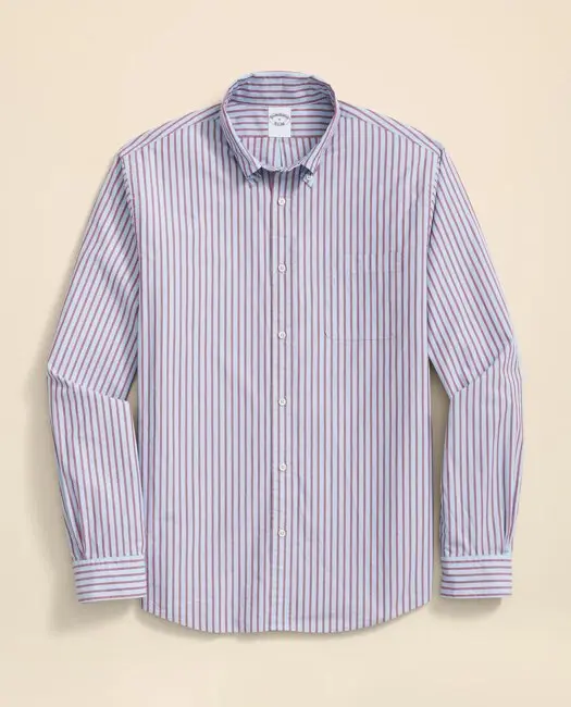 Brooks Brothers Friday Shirt, Poplin Bengal Stripe | | Medium - Light Blue
