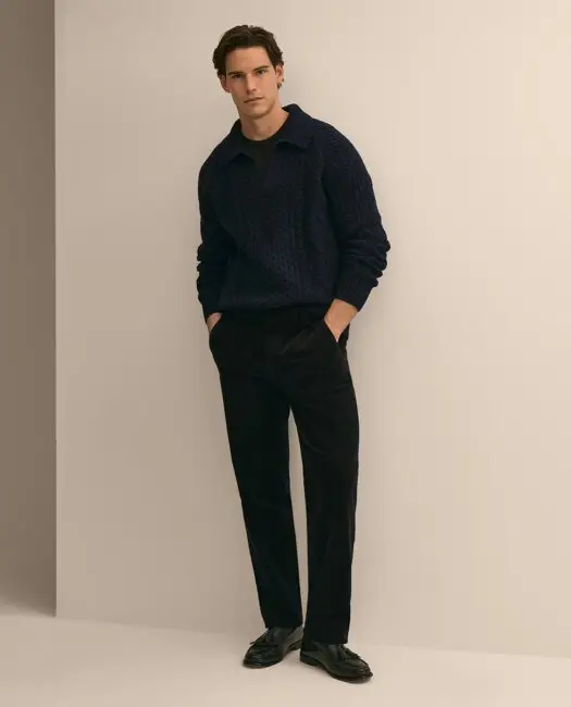 Brooks Brothers Regular Fit Wide-wale Corduroy Pants - Black