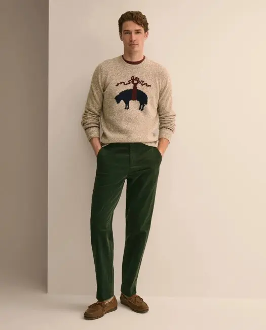 Brooks Brothers Regular Fit Wide-wale Corduroy Pants - Green