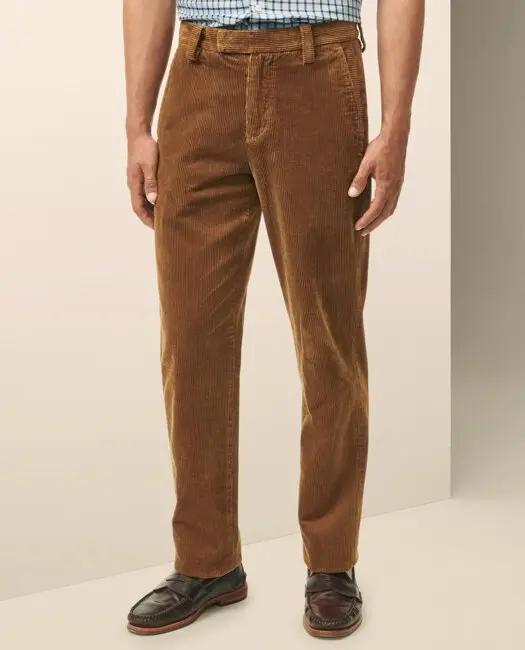 Brooks Brothers S Regular Fit Wide-wale Corduroy Pants - Medium Brown