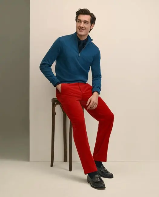 Brooks Brothers S Regular Fit Wide-wale Corduroy Pants - Red