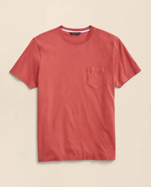 Brooks Brothers S Supima Cotton Pocket Crewneck T-shirt - Light Red