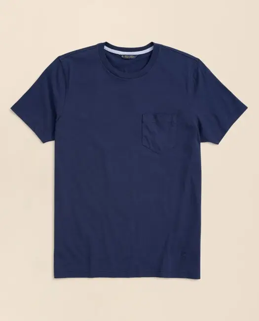 Brooks Brothers S Supima Cotton Pocket Crewneck T-shirt - Navy
