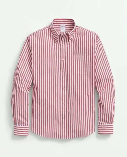 Brooks Brothers Friday Shirt, Poplin Butcher Striped - Red