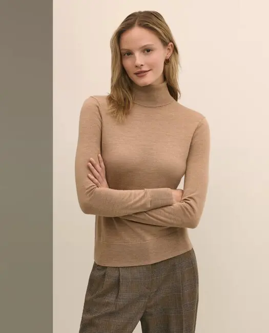 Brooks Brothers Ultimate Merino Wool Turtleneck Sweater | | Medium - Camel