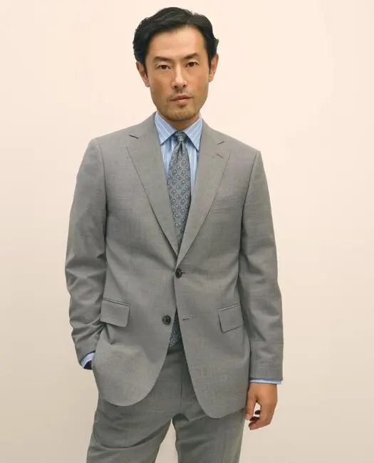 Brooks Brothers S Slim Fit Wool Mini-houndstooth 1818 Suit - Grey