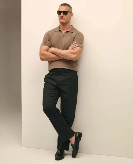Brooks Brothers Traditional Fit Wool 1818 Dress Pants - Black