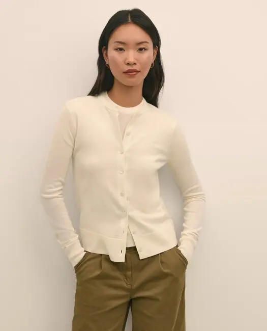 Brooks Brothers Ultimate Merino Twinset Cardigan Sweater | | Small - Ivory