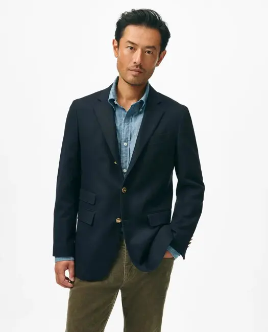 Brooks Brothers Slim Fit Cashmere Fit 1818 Blazer - Navy