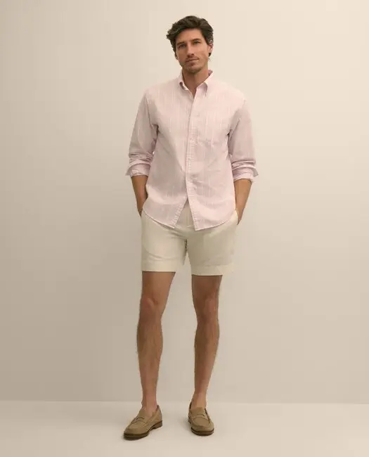 Brooks Brothers S The 7" Linen-cotton Shorts - Marshmallow