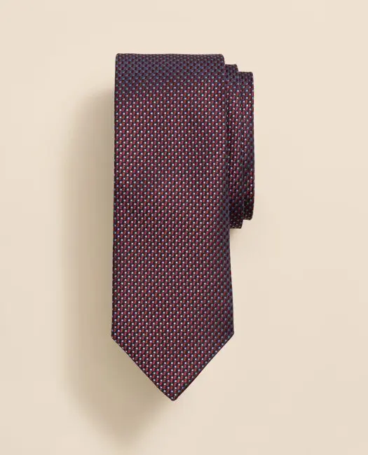 Brooks Brothers Silk Mini Geometric Neck Tie - Red