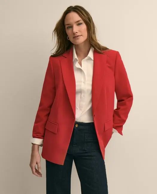 Brooks Brothers S Crepe Relaxed Fit Jacket - Red