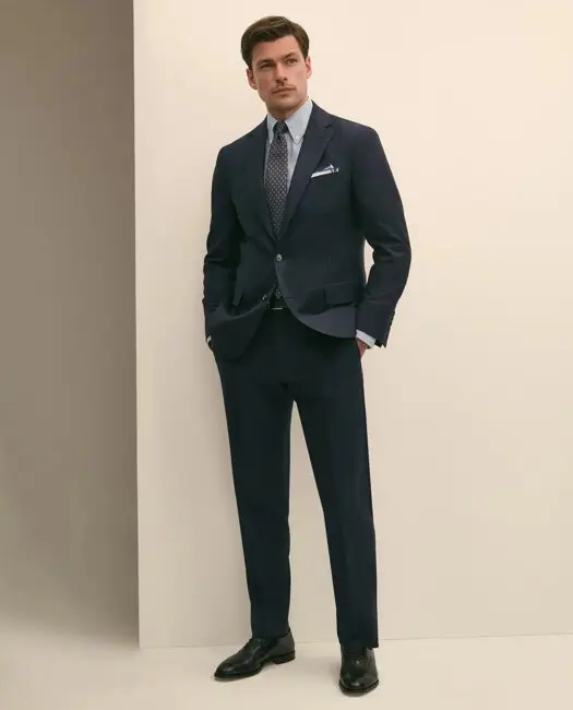 Brooks Brothers S Explorer Collection Slim Fit Wool Bold Stripe Suit Pants - Navy