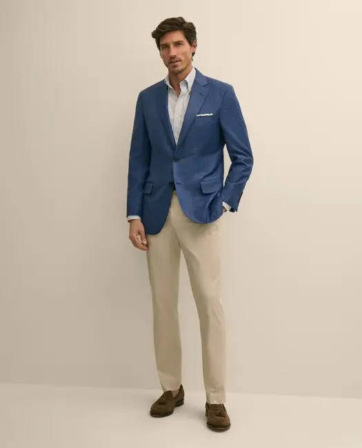 Brooks Brothers Traditional Fit Wool Check Sport Coat - Blue