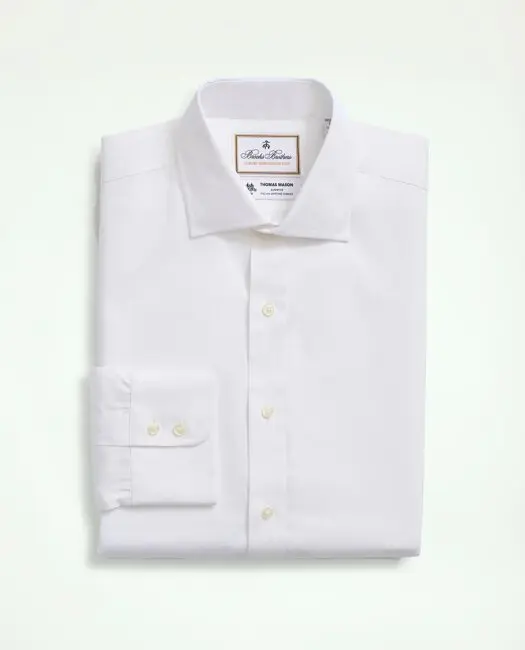 Brooks Brothers S X Thomas Mason Cotton Pinpoint Oxford English Collar Dress Shirt - White