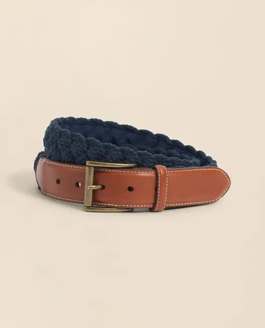 Brooks Brothers S Braided Cotton Belt - Navy