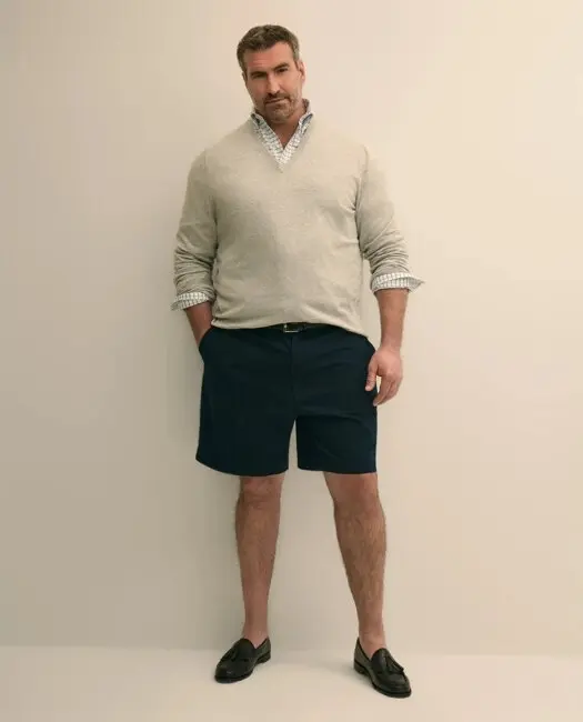 Brooks Brothers Big & Tall Cotton Seersucker Shorts - Navy