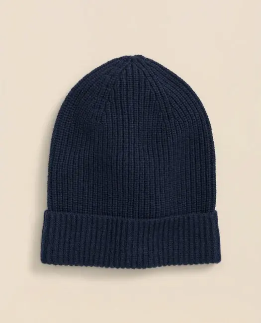 Brooks Brothers Merino Wool Cashmere Beanie - Navy