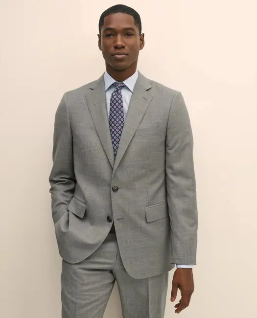 Brooks Brothers S Classic Fit Wool Mini-houndstooth 1818 Suit - Grey
