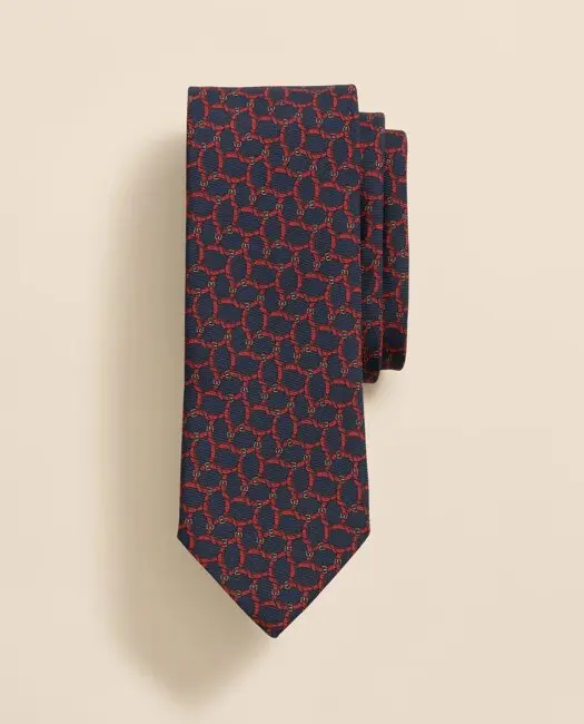 Brooks Brothers Silk Bridle Link Neck Tie - Navy