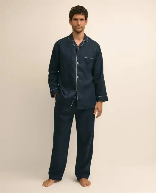 Brooks Brothers Linen Pajama Set - Navy