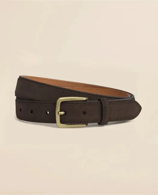 Brooks Brothers S Classic Suede Belt - Brown
