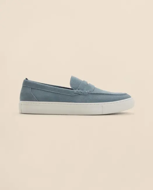 Brooks Brothers Leather Slip-on Loafers - Blue
