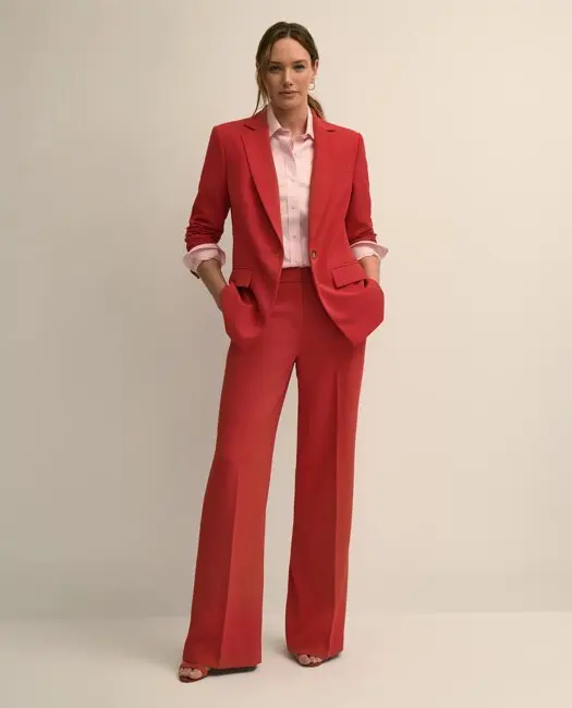 Brooks Brothers S Crepe Wide-leg Pants - Red